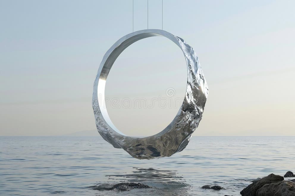 The Image of a Stone Swing in the Sea, Stock Illustration ...