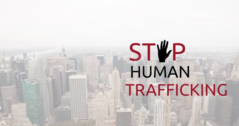 Image of Stop Human Trafficking Text Over Cityscape Stock Illustration ...