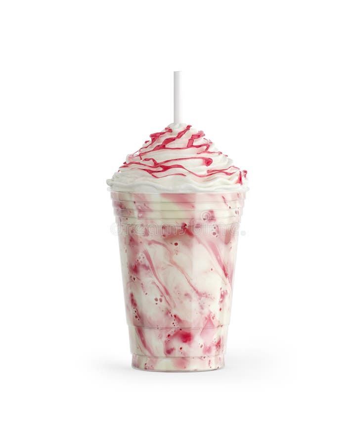A Image of a Strawberry Iced Coffee Isolated on a White Background ...