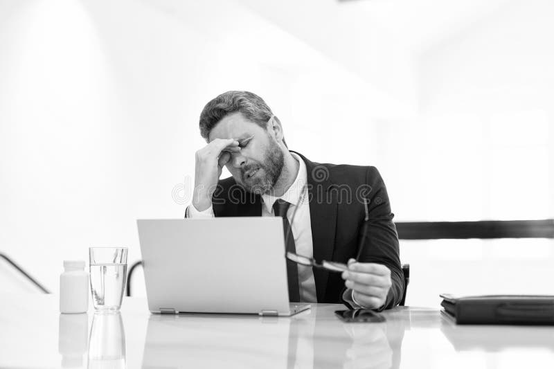 Image of Stressed Business Man Has Headache. Stressed Business Man Has ...