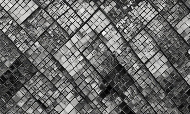 Black and White Building Facade, Featuring Grid-like Pattern ...