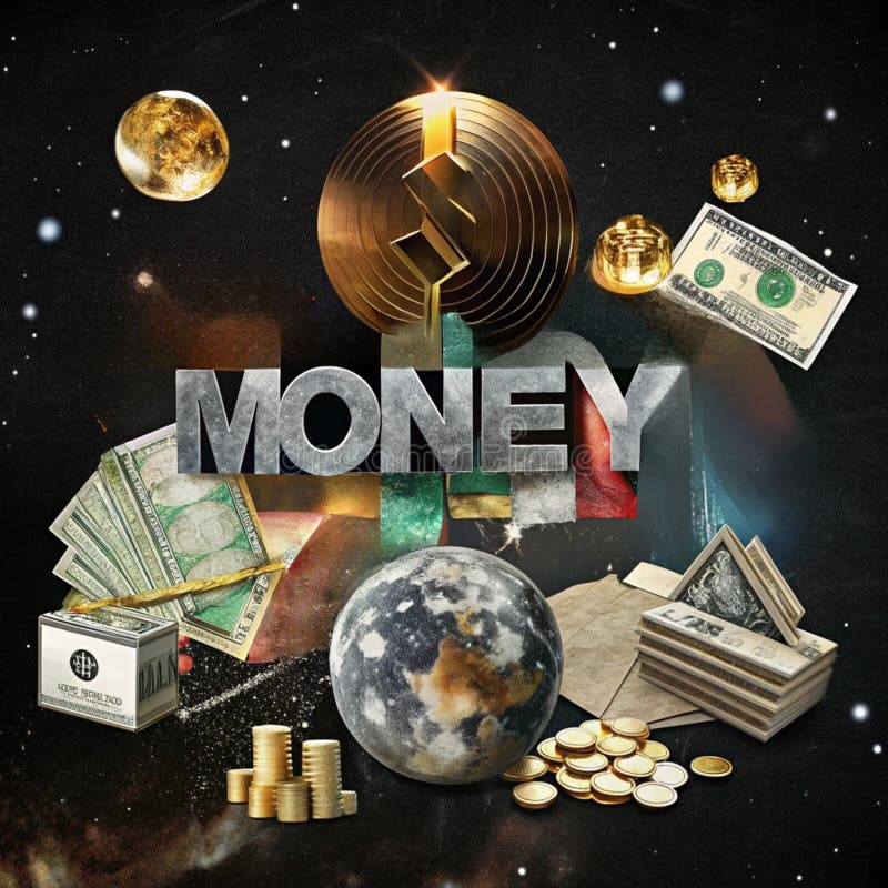 Cosmic Currency: Money in the Universe Stock Illustration ...