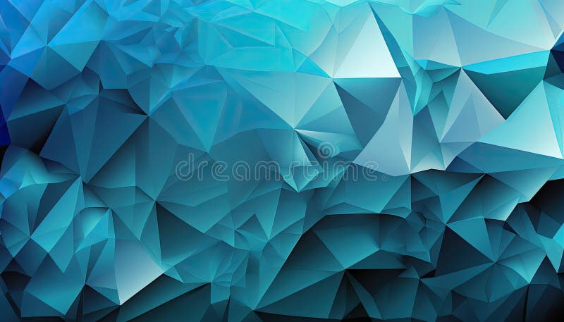Cyan Lowpoly Geomtric Triangle Textured Background | Generative AI ...