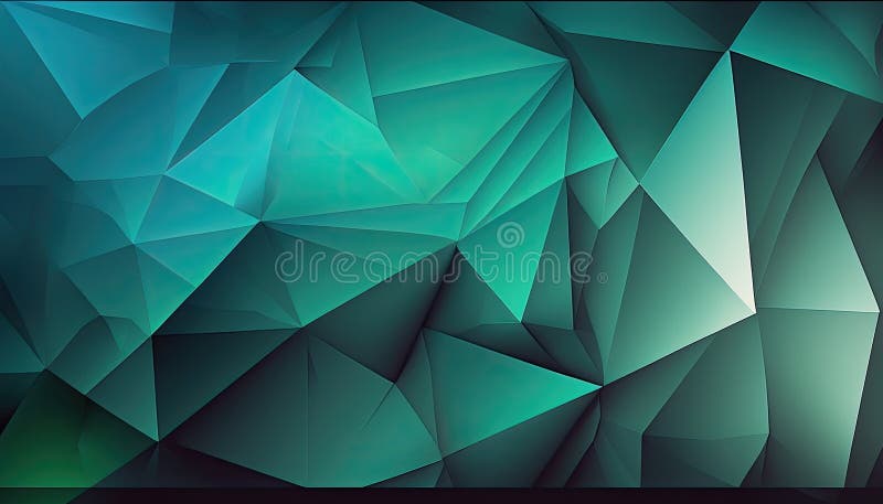 Teal Lowpoly Geomtric Triangle Textured Background | Generative AI ...