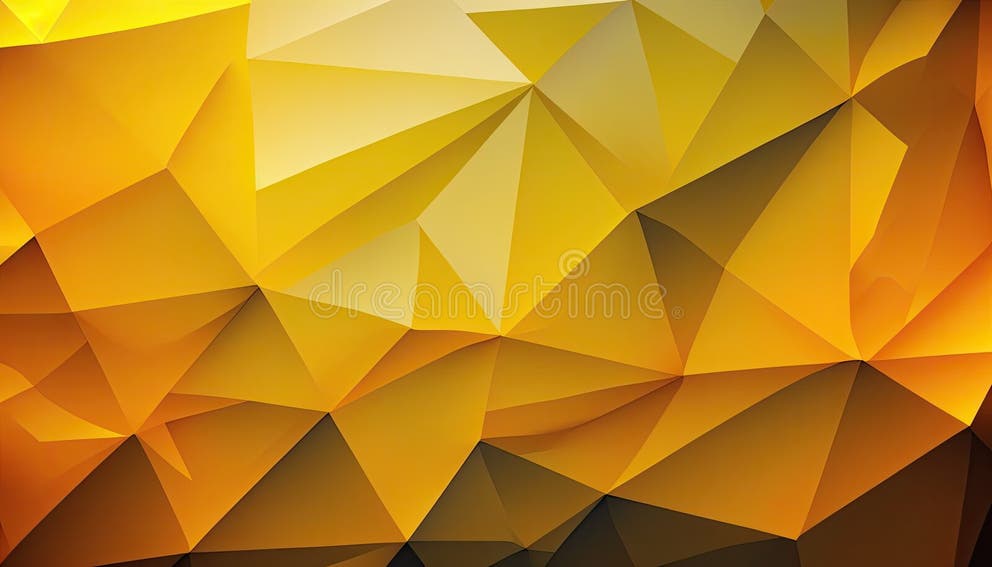 Yellow Lowpoly Geomtric Triangle Textured Background | Generative AI ...