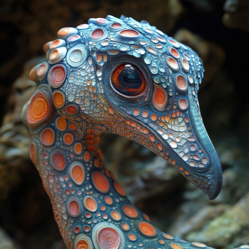 Image of a Striking Octopus Against a Blurred Rocky Underwater ...