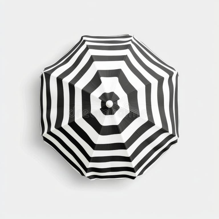 The Image of a Striped Beach Umbrella Features Bold Black and White ...
