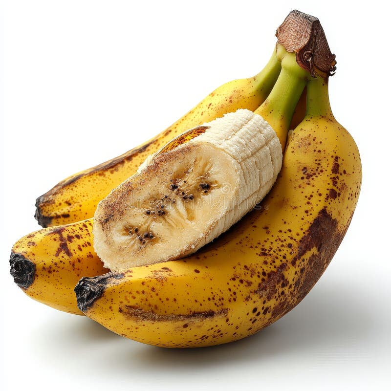 The Image is a Studio Shot of a Single Ripe Yellow Banana that is ...