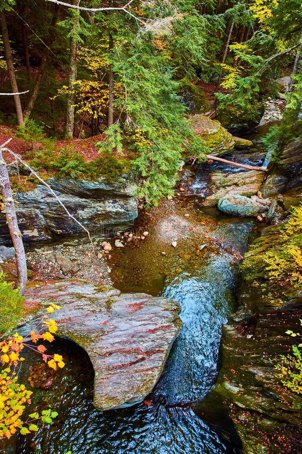 Stunning Gorge from Above with Rocks Covered in Fall Leaves and ...