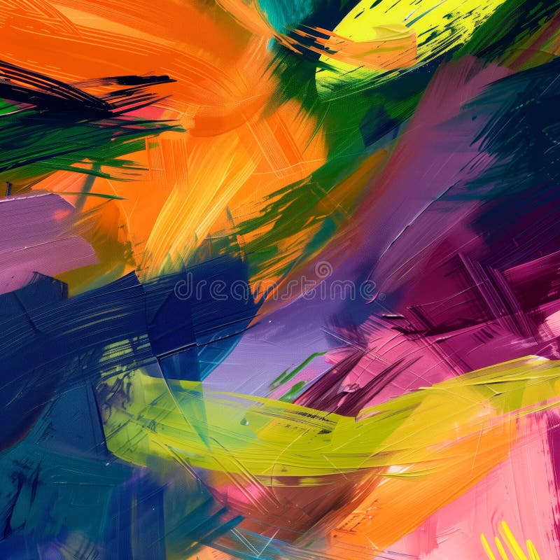 Swirling Dance of Vivid Brushstrokes in a Symphony of Abstract ...