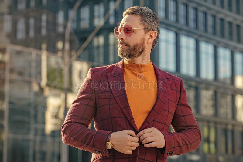 Image of Stylish Guy Wearing Jacket. Stylish Guy in Jacket Outdoor ...
