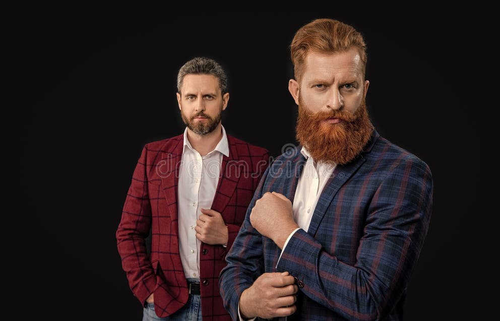 Image of Stylish Men in Formalwear. Stylish Men Isolated on Black ...