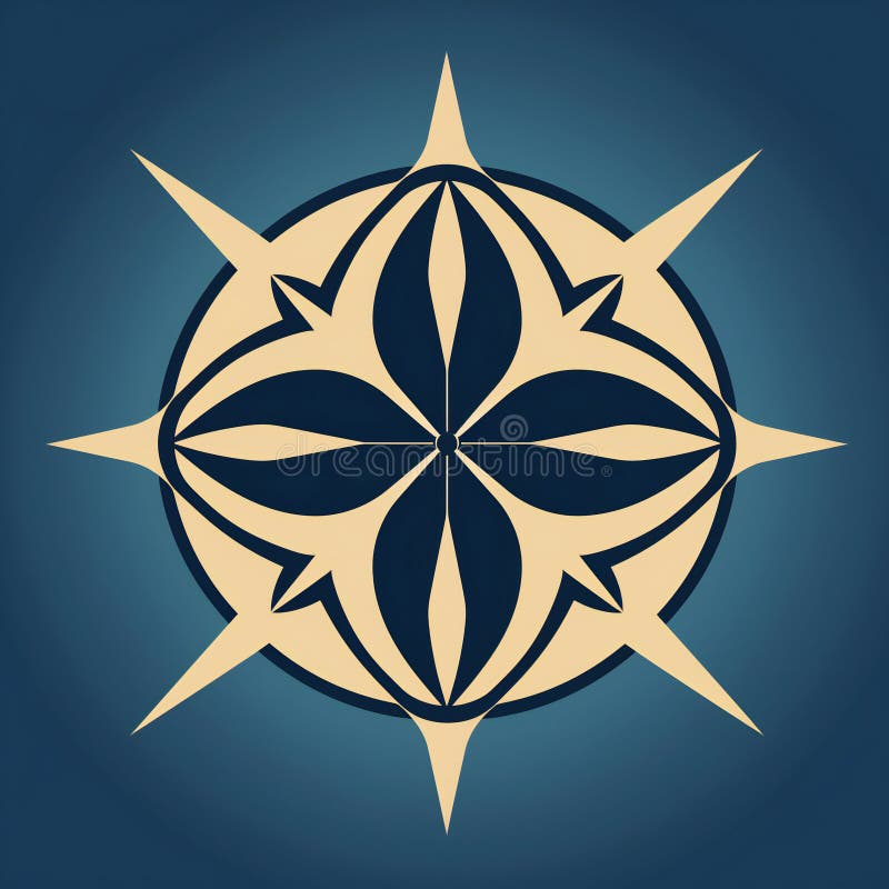 Stylized Compass Rose on Abstract Red Background Isolated Stock Vector ...