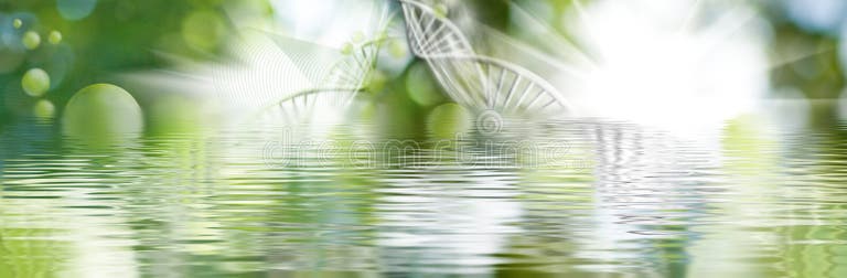 Image of Stylized DNA Chains and Balls of Different Sizes Immersed in ...
