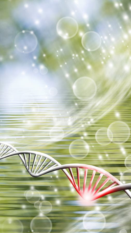 Image of Stylized Dna Chains on a Blurred Background. 3D-image Stock ...