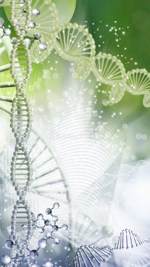 Image of Stylized Dna Chains on a Blurred Background. 3D-image Stock ...