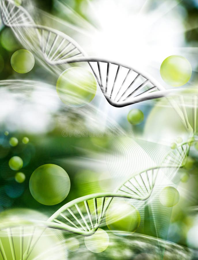 Image of Stylized Dna Chains on a Blurred Background. 3D-image Stock ...