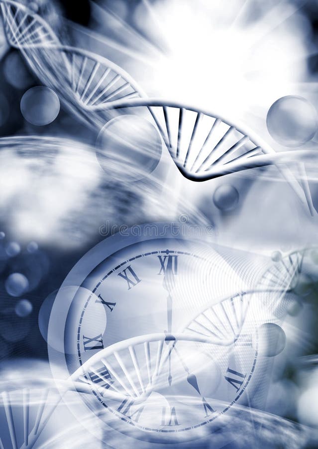 Image of Stylized Dna Chains on a Blurred Background. 3D-image Stock ...