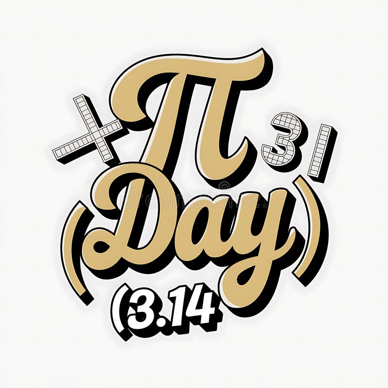 A Stylish Pi Day Design Featuring Mathematical Symbols Stock ...