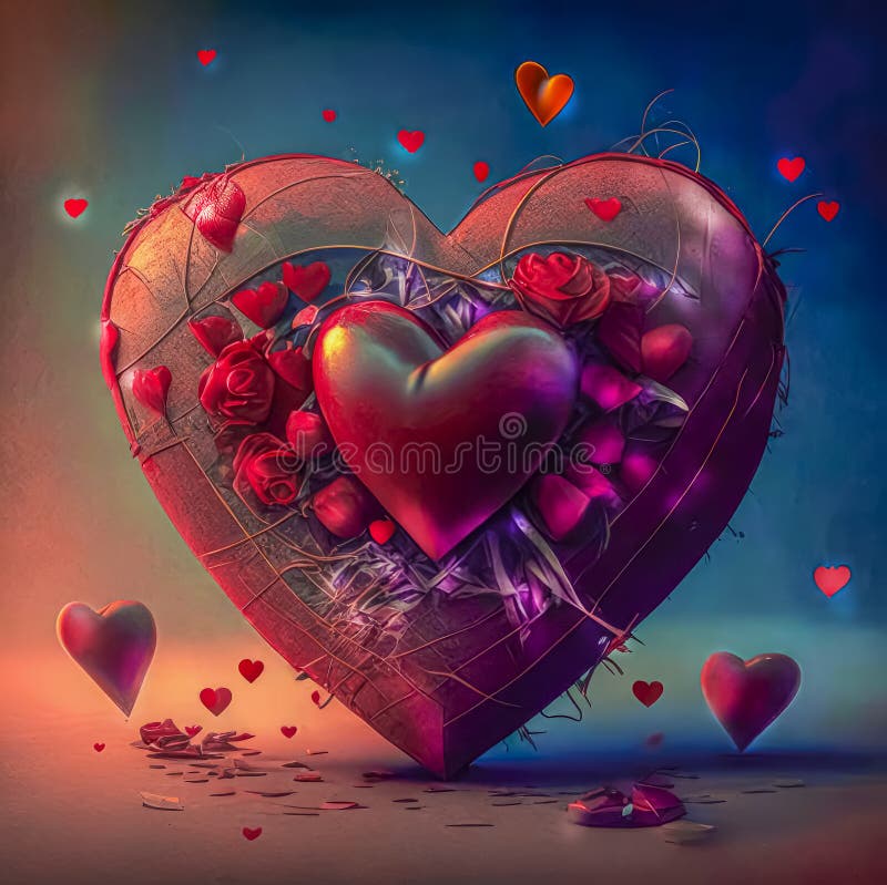 Image of a Stylized Heart, Emotions, Love, Broken Heart. Generative AI ...