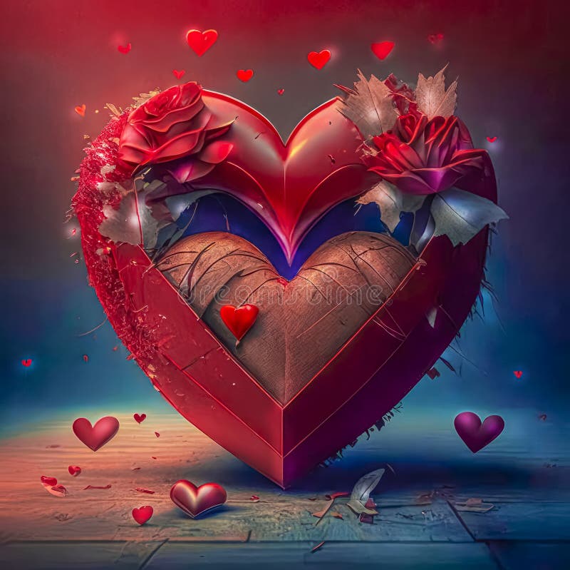 Image of a Stylized Heart, Emotions, Love, Broken Heart. Generative AI ...