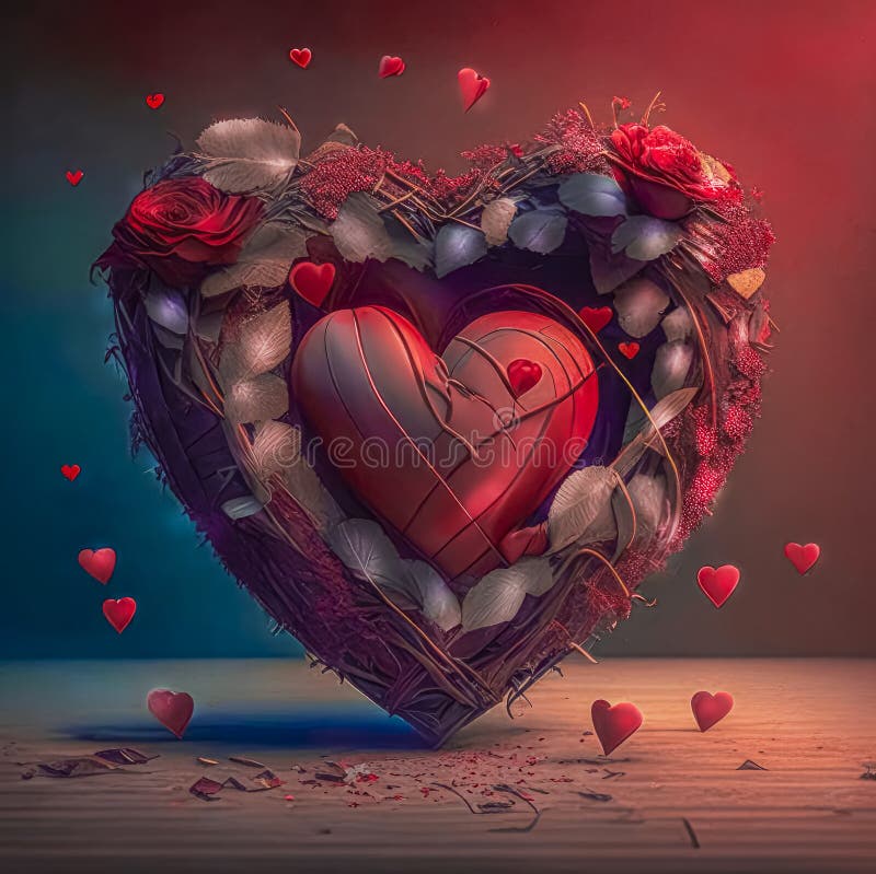 Image of a Stylized Heart, Emotions, Love, Broken Heart. Generative AI ...
