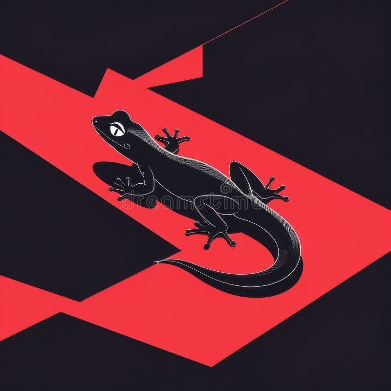 Lizard Art with Geometric Shapes Backdrop Stock Illustration ...