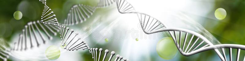 Image of Stylized Models of DNA Chains on a Blurred Green Background ...
