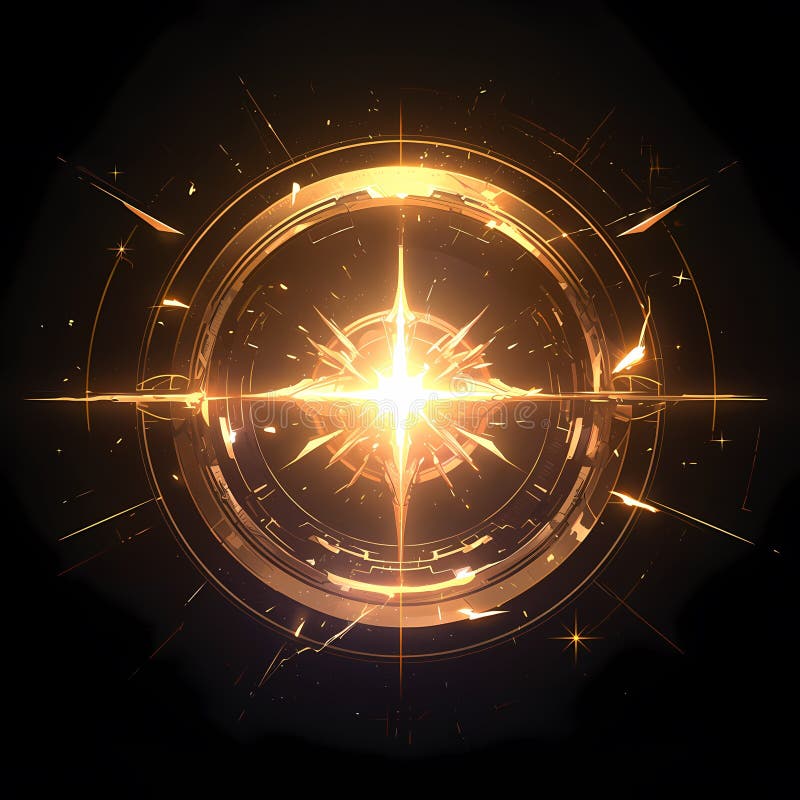 Golden Lens Flare Effects: Stylized Image Stock Illustration ...