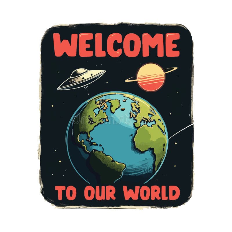 Retro Sci-Fi Earth Illustration: a Nostalgic Design for Creative ...