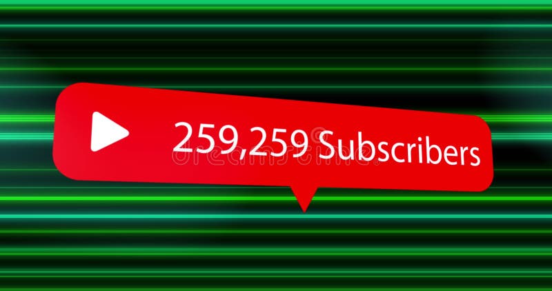 Image of Subscribe and Increasing Numbers Over Black and Green Lines ...