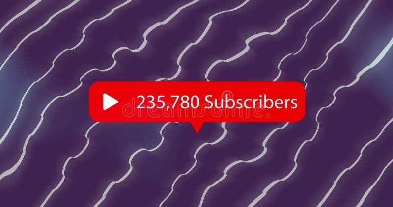 Image of Subscribe Over Violet Background with Waves Stock Illustration ...