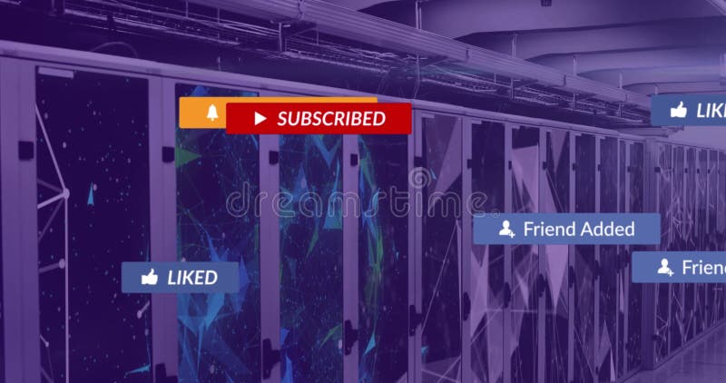 Image of Subscribe Over Violet Server Room Stock Illustration - Illustration of technology, logo ...