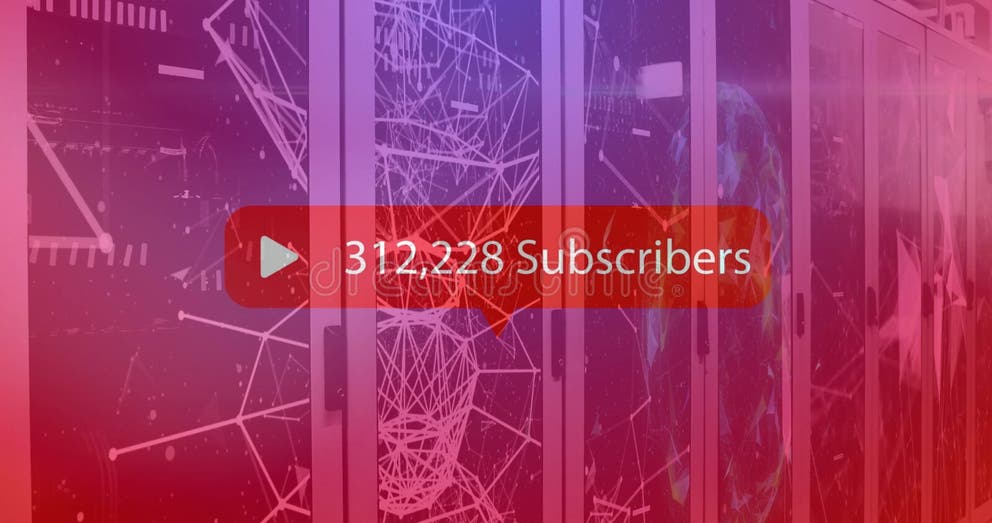 Image of Subscribers Text with Growing Numbers Over Server Room Stock ...