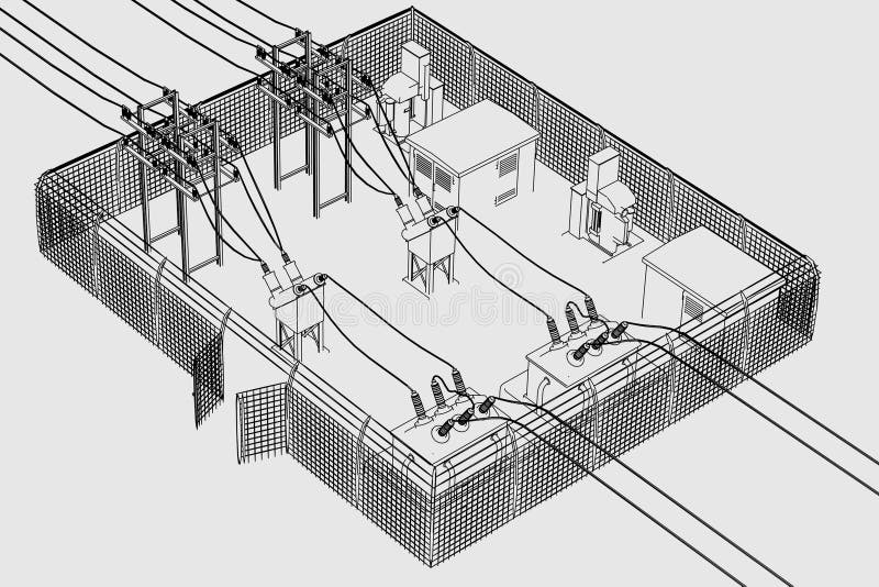 Substation Drawing Stock Illustrations – 107 Substation Drawing Stock ...