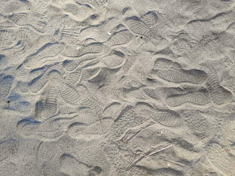 Footprints from Shoe Patterns in the Sand on the Beach Stock Photo ...
