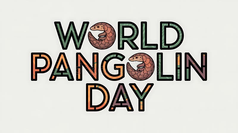 World Pangolin Day Graphic Featuring Two Pangolins Stock Illustration ...