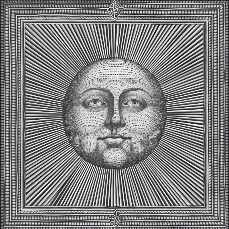 An Image of the Sun with a Face and Rays. a Mystical, Esoteric or ...