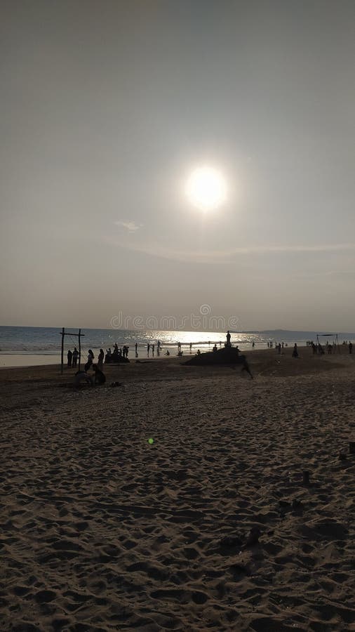 Image of the Sun Going Down on the Beach Stock Image - Image of sunrise ...