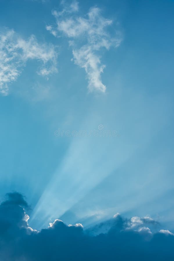 Sun Beam and Blue Sky stock photo. Image of beam, shining - 34581270