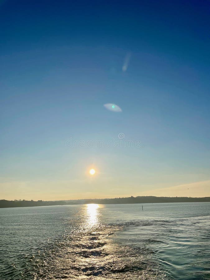 Sunset Over the Isle of Wight Stock Photo - Image of sunrise, dusk ...