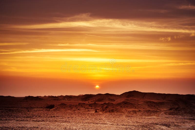 Sunset in the egypt desert stock image. Image of extreme - 236658293