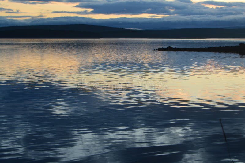 Sunset on the White Sea in August Stock Photo - Image of water, white ...