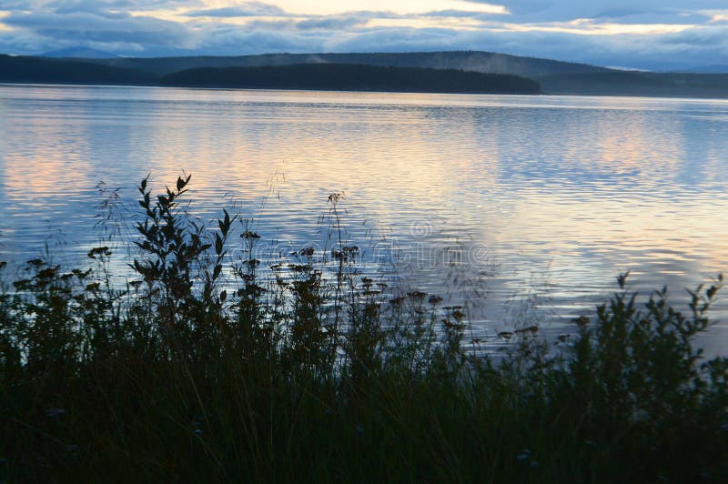 Sunset on the White Sea in August Stock Image - Image of water ...
