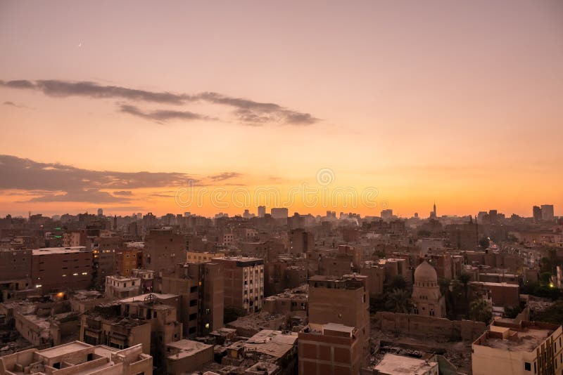 Sunset Scenery at Cairo Egypt Stock Photo - Image of landscape, mosque ...