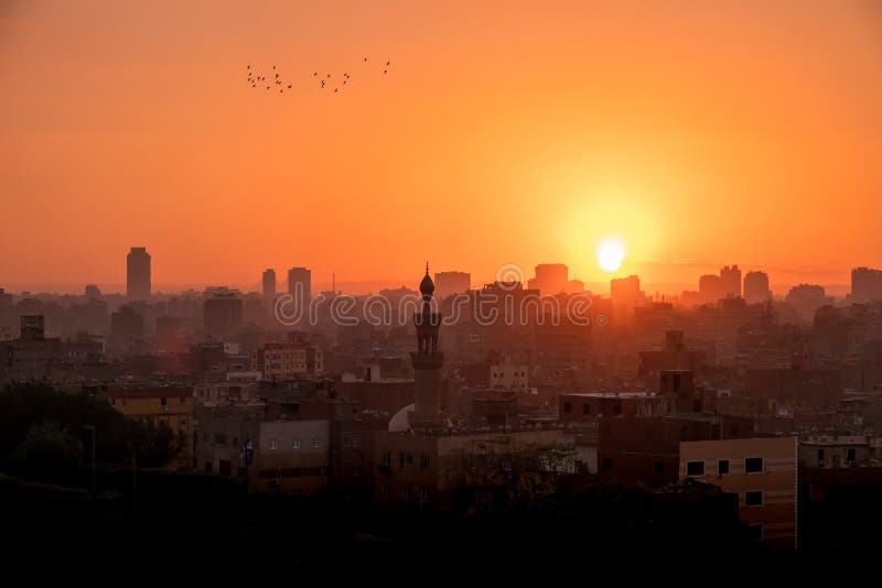 Sunset Scenery at Cairo Egypt Stock Image - Image of scene, cairo ...
