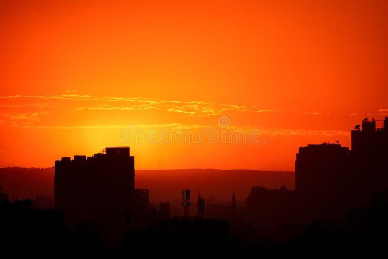 Sunset Scenery at Cairo Egypt Stock Image - Image of culture, copy ...