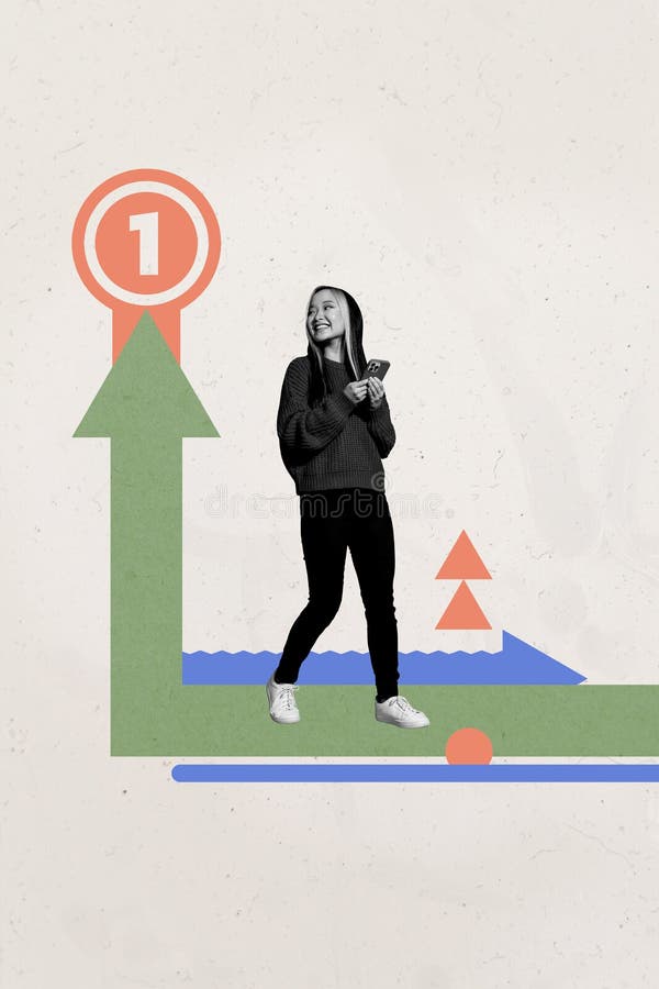 Image Surreal Collage of Person Direct Way Arrows Increase First Place ...