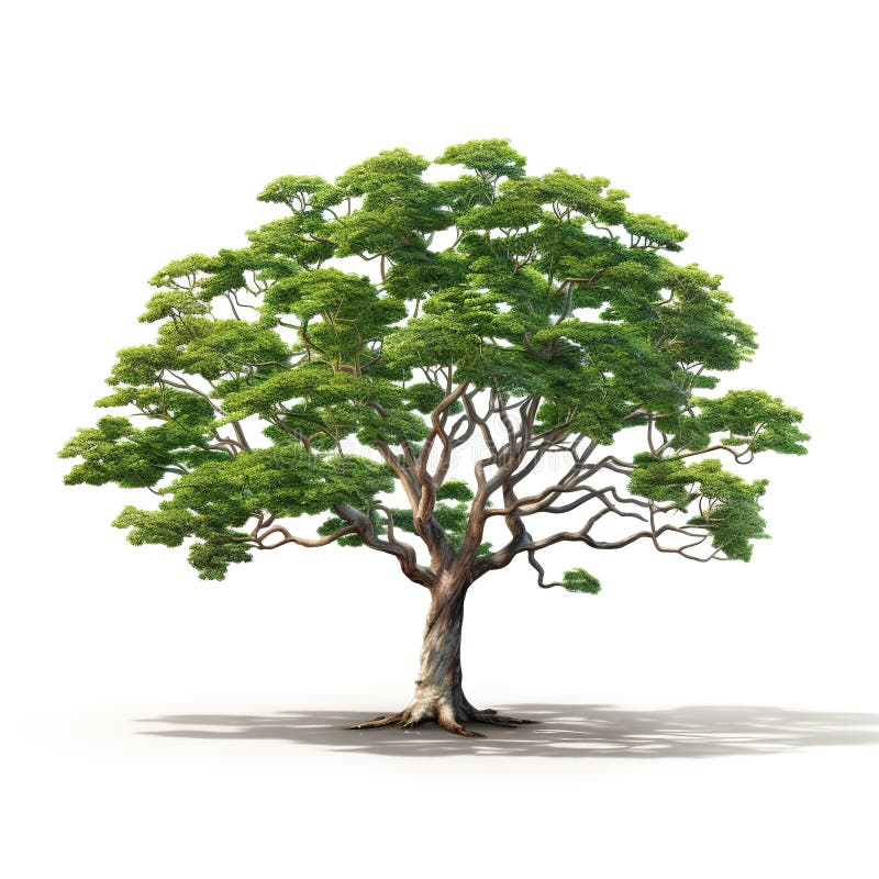 Image of Sweet Tamarind Tree on White Background. Illustration ...