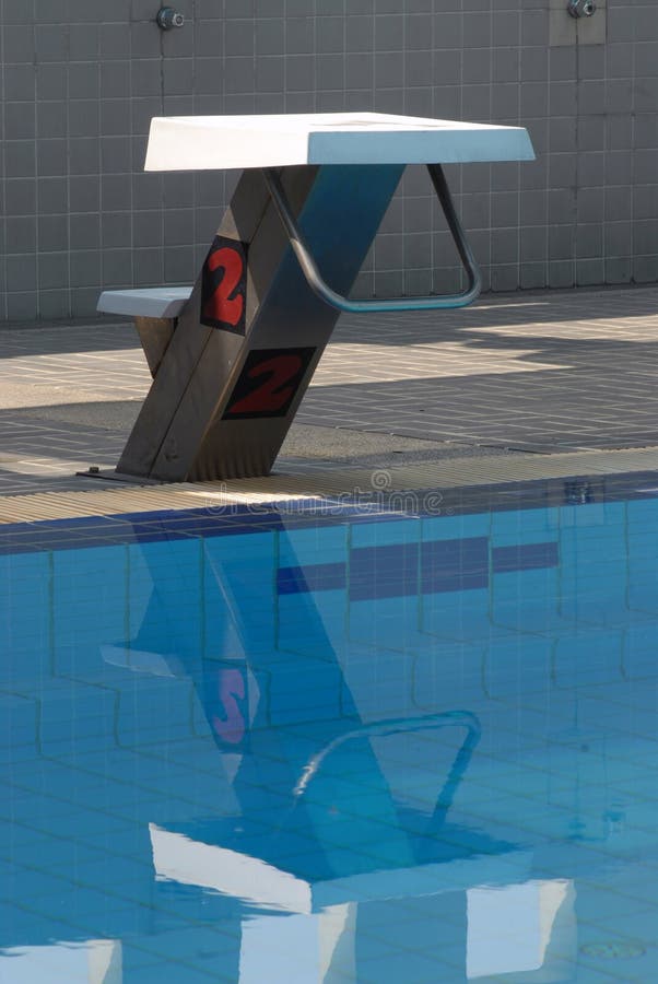 Image of Swimming Pool with Starting Blocks. Stock Image - Image of ...